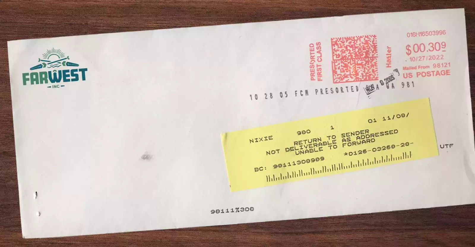 BAD ADDRESSES - Far West Inc